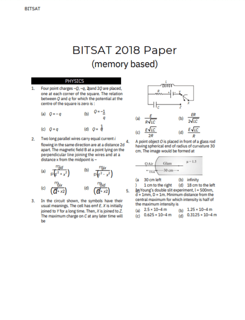 BITSAT Sample Paper Download PDF - CareerGuide